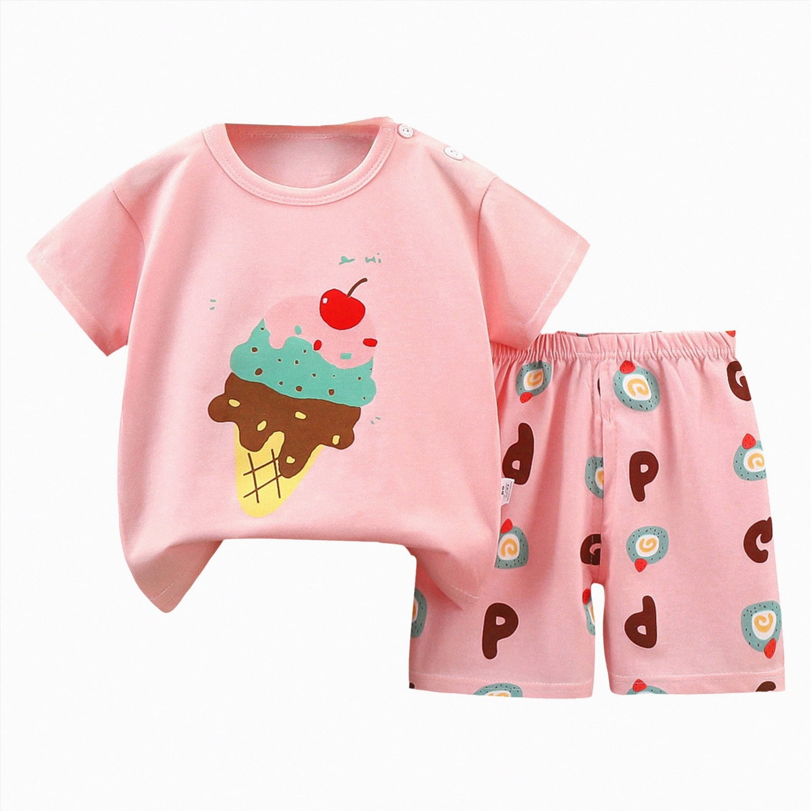 HCNTES Little/Big Kids Clothes Short Sleeve Pullover Tops + Pants Set ...