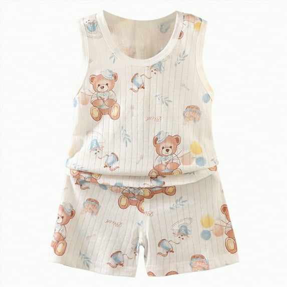 HCNTES Little Big Kids Versatile Vest Pajamas Comfortable Sleeveless ...