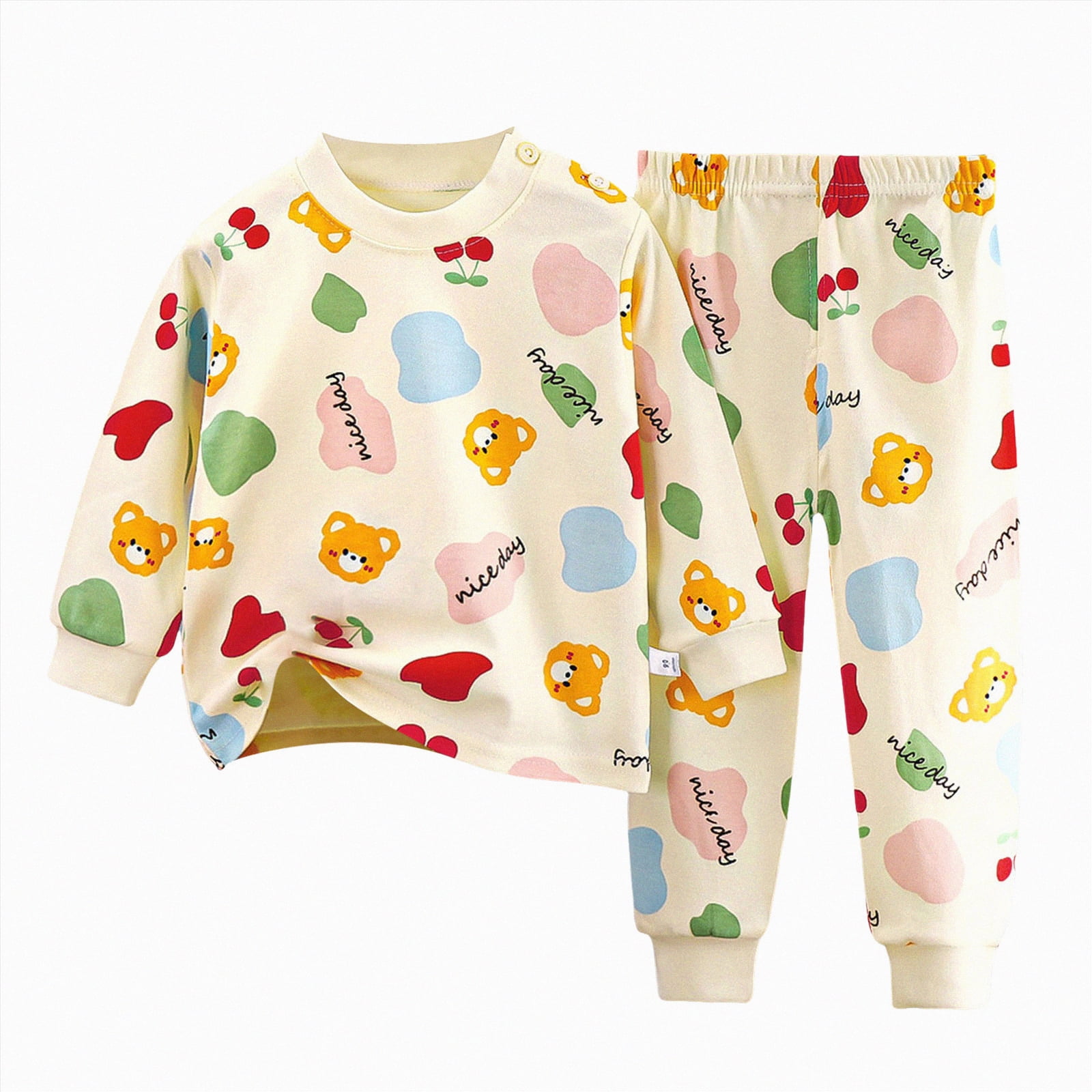 HCNTES Little Boy Long Sleeve Shirt & Straight Leg Pants Set All ...