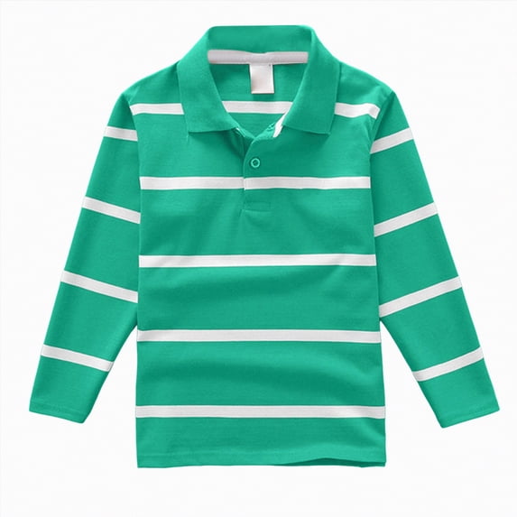 HCNTES Little Boys Long Sleeved T Shirt Striped Comfortable Polo Shirt ...