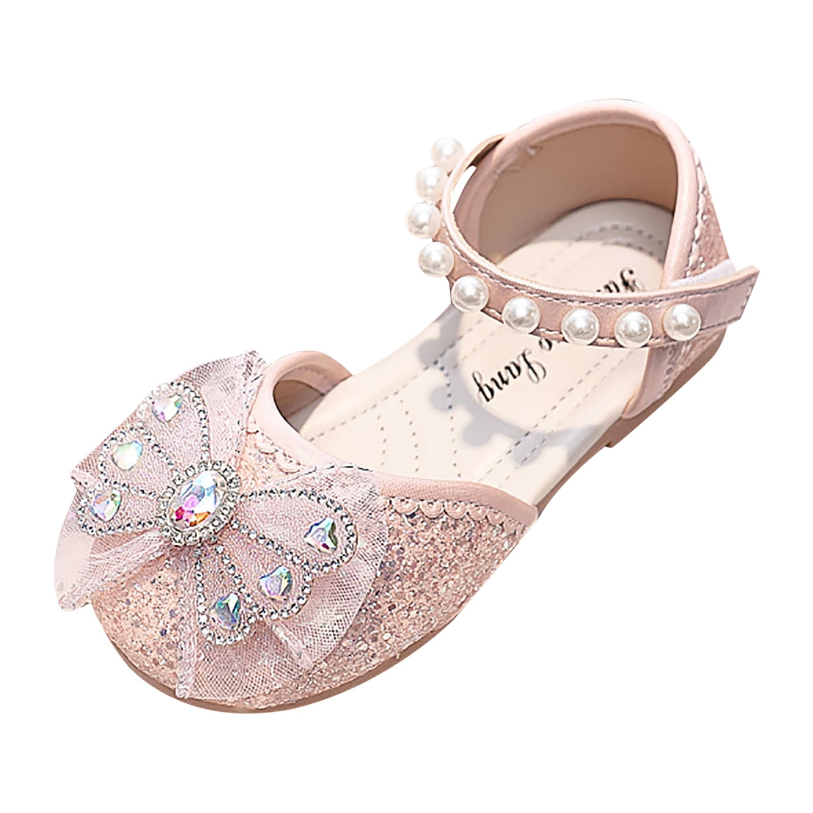 HCNTES Little Girls Mary Jane Rhinestone Princess Ballet Shoes Slip On ...
