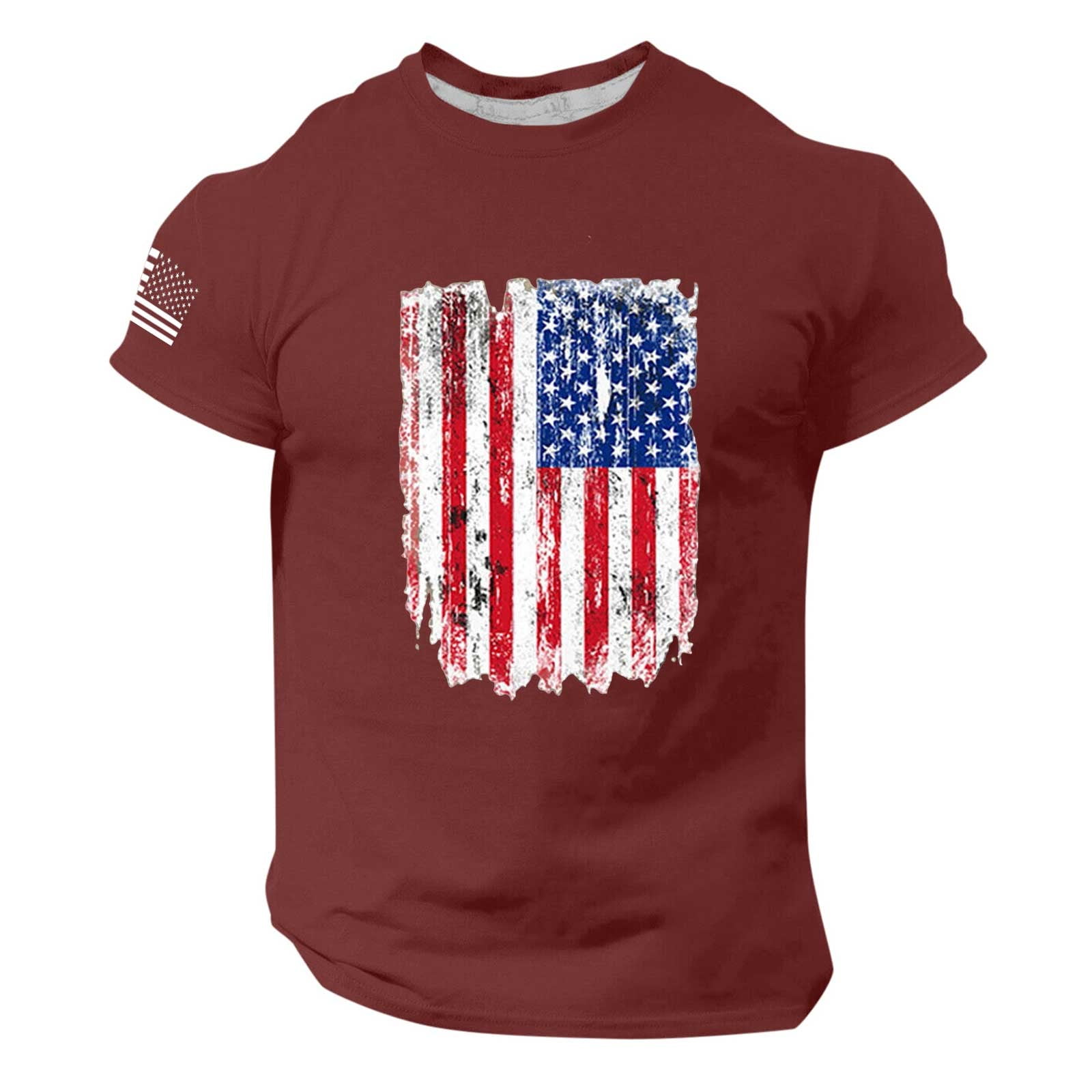 HCNTES Men's American USA Flag Patriotic T-Shirts with UV Protection ...