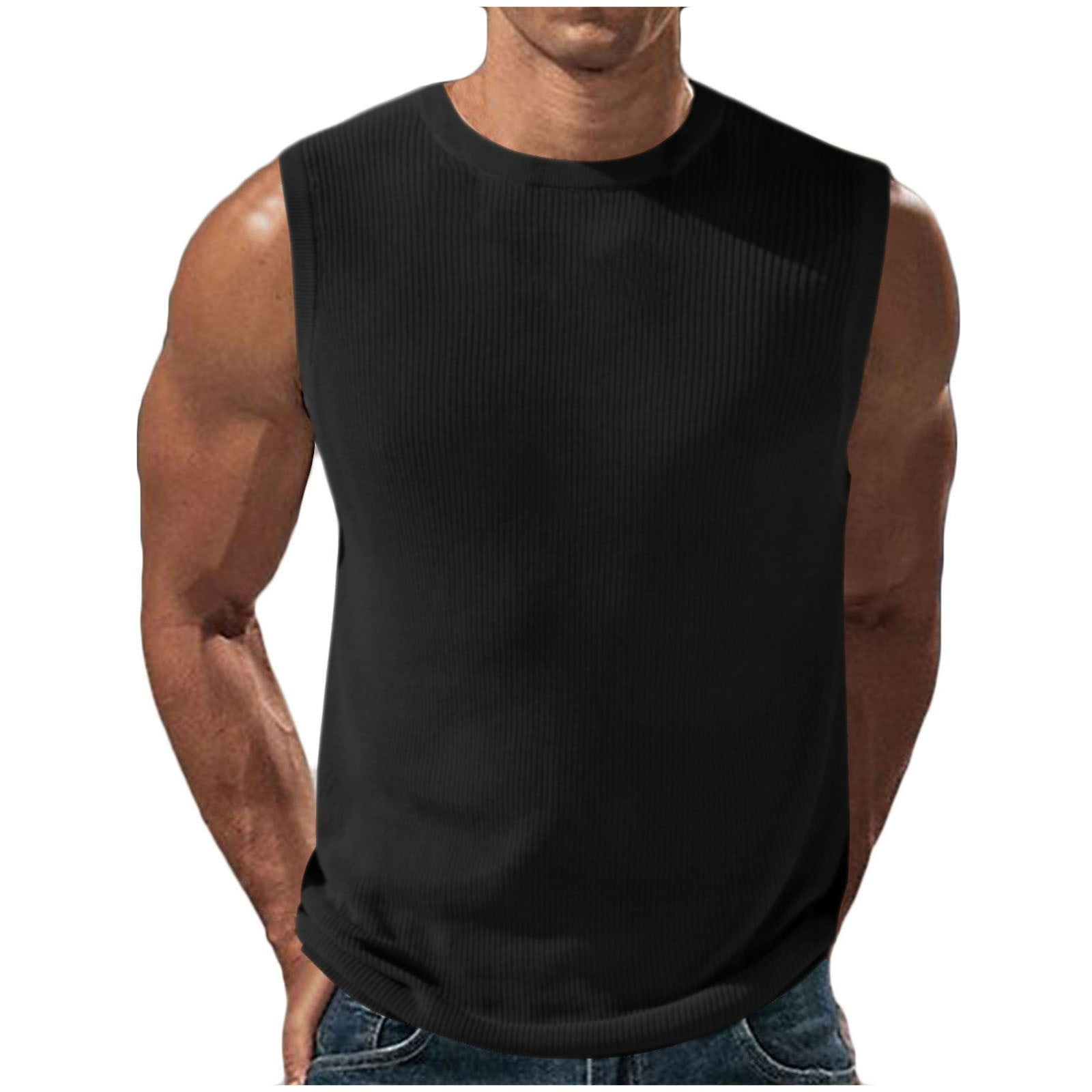 HCNTES Men's Athletic Heavyweight Workout Cotton Muscle Tank Top ...