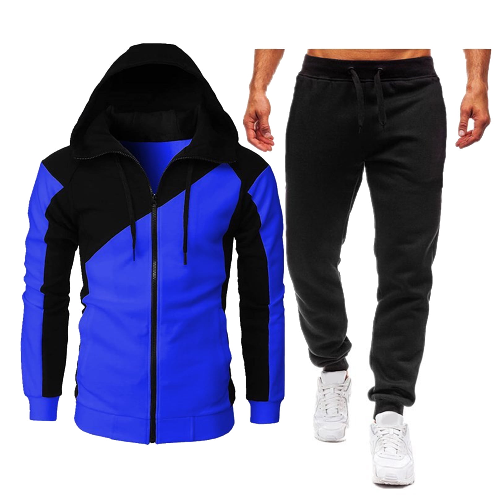HCNTES Men's Athletic Sports Casual 6 Piece Tracksuit Hoodie Jogger ...