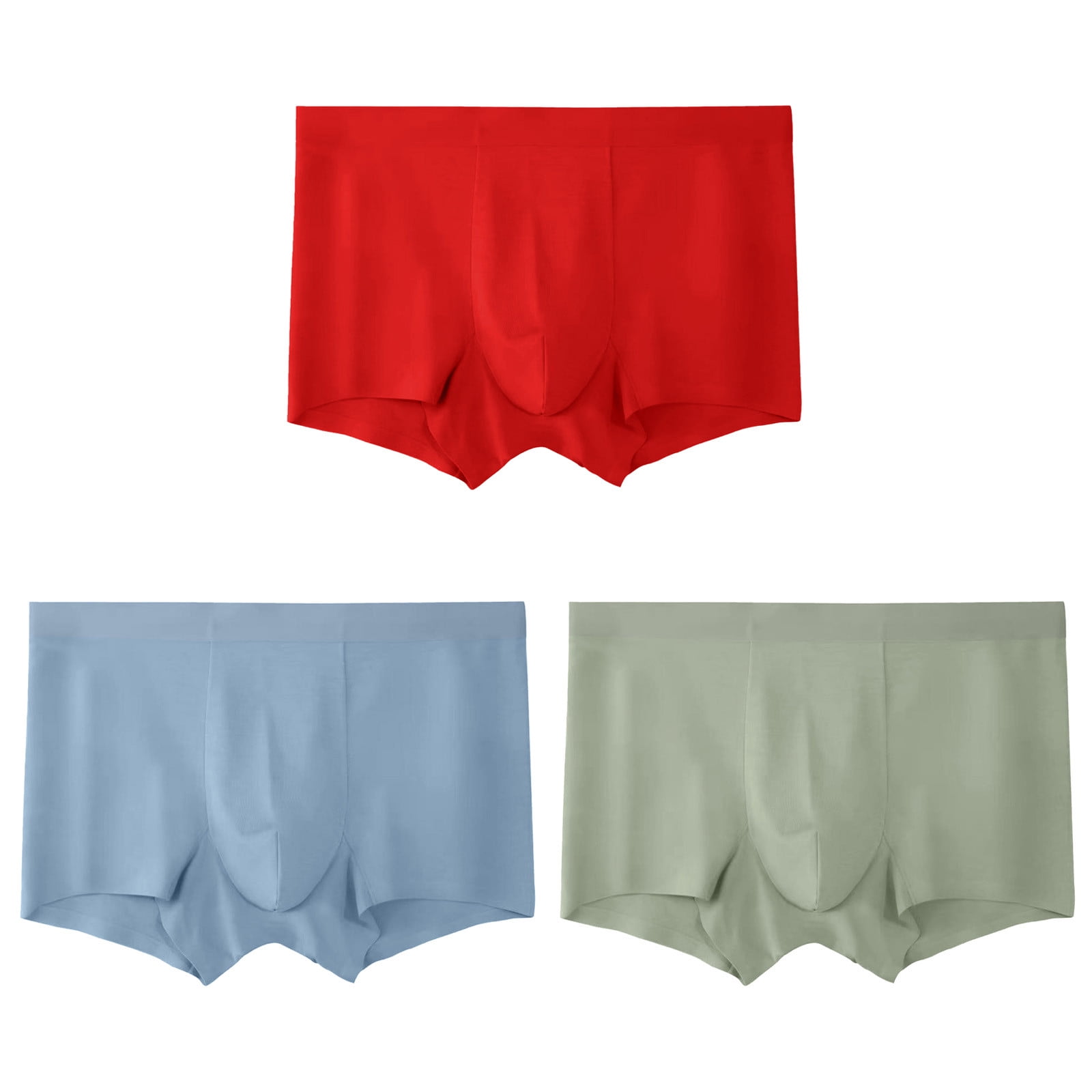 HCNTES Men's Cotton Stretch Underwear Regular Leg Boxer Briefs(Red,4XL ...