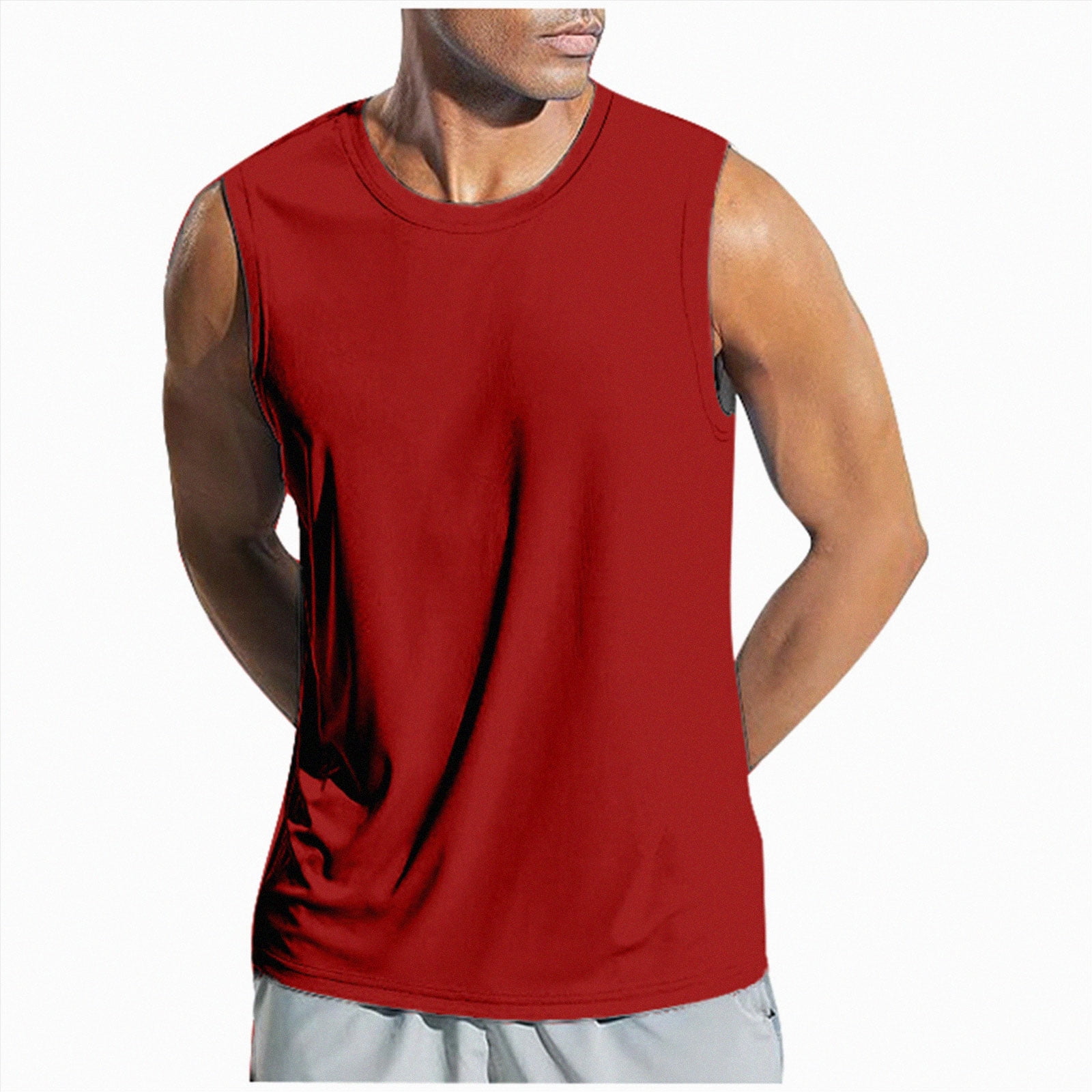 HCNTES Men's Gym Workout Tank Tops Swim Beach Shirts Summer Sleeveless ...