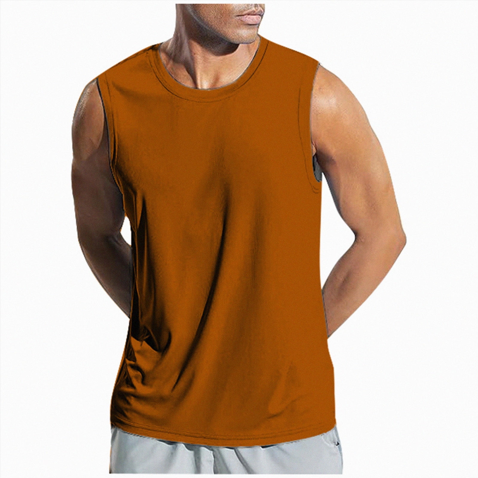 HCNTES Men's Gym Workout Tank Tops Swim Beach Shirts Summer Sleeveless ...