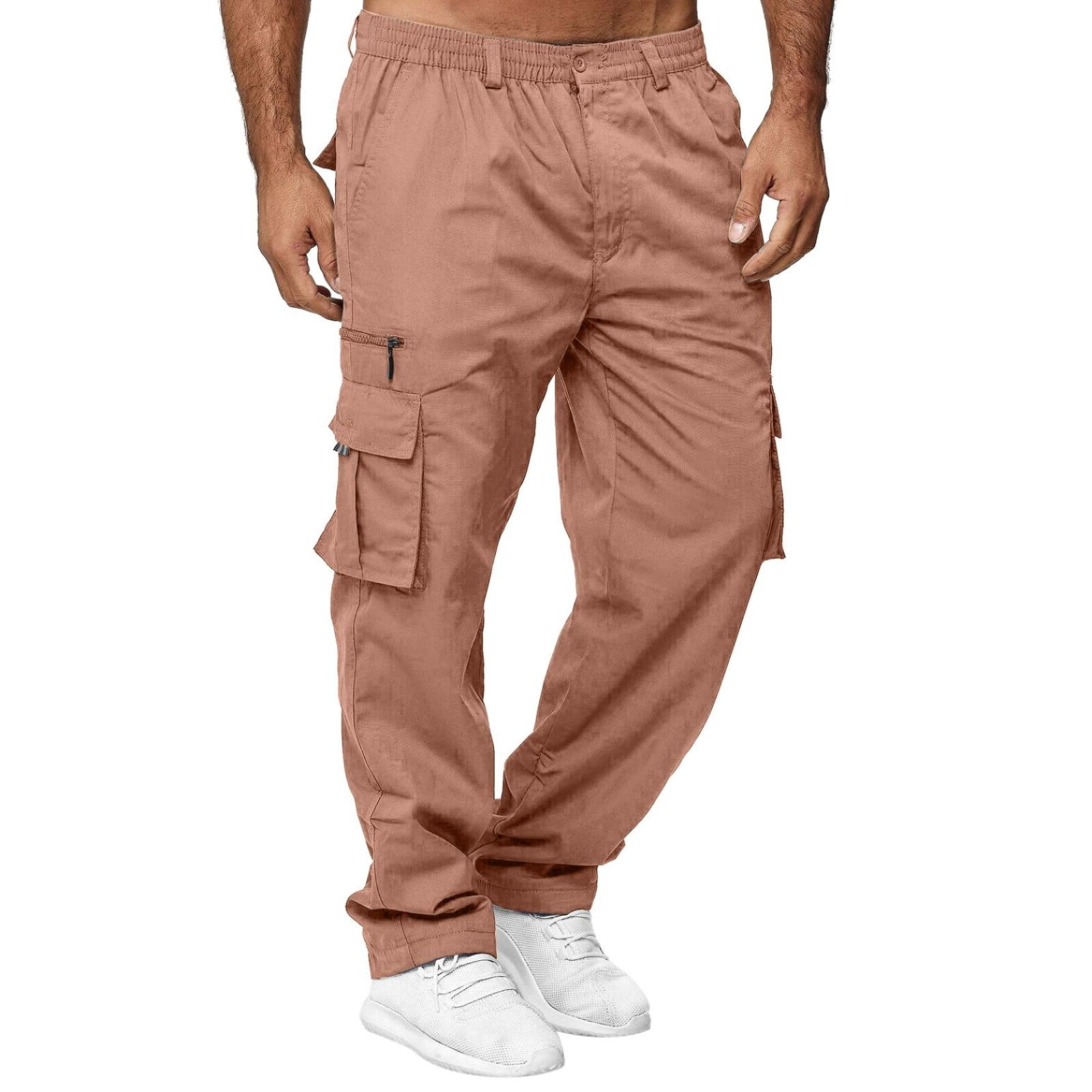 HCNTES Men's Pants Cargo Classic Fit Outdoor Working Relaxed Fit Pants ...