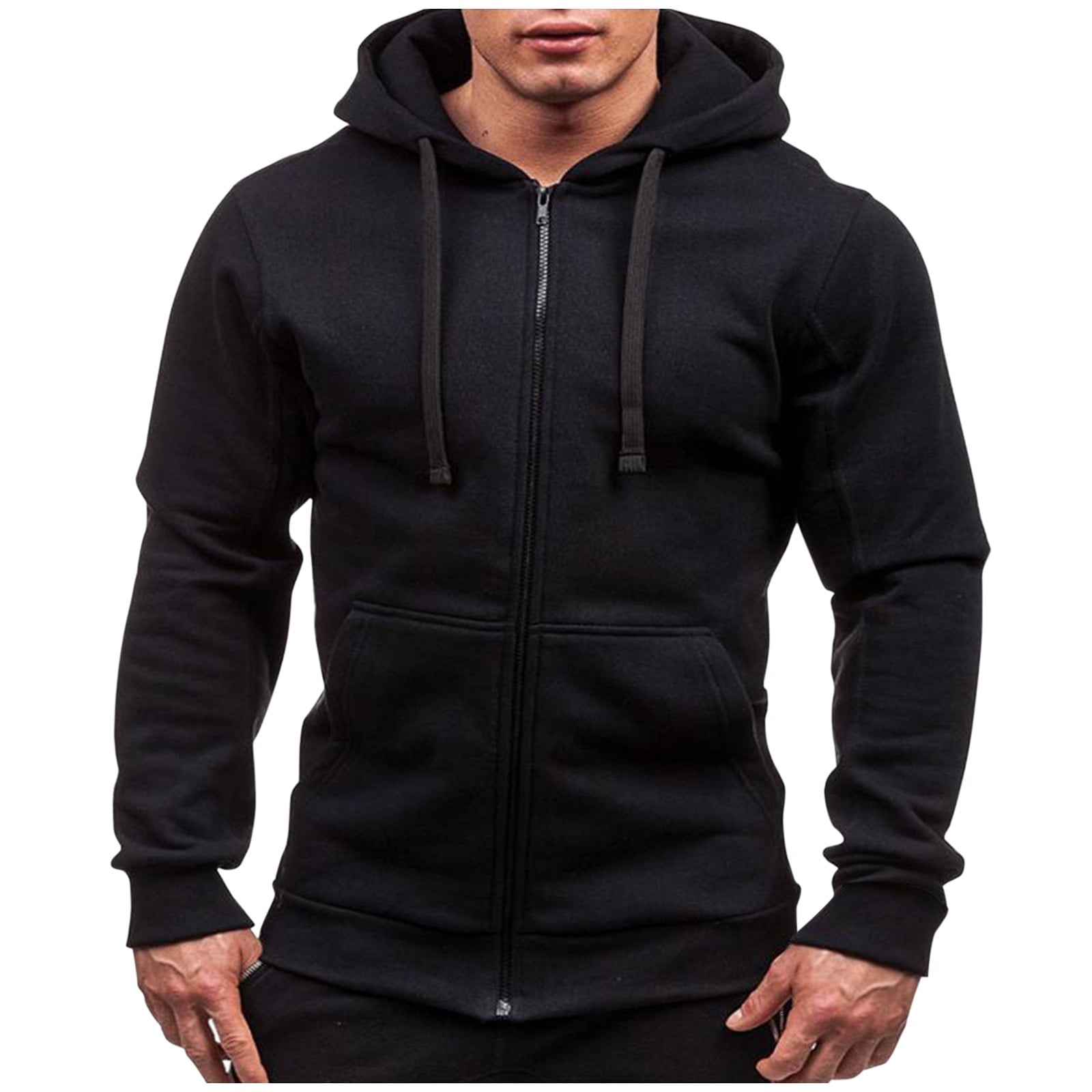 HCNTES Men's Soft Fleece Fashion Hooded Sweatshirt Zip Sports Sweater ...