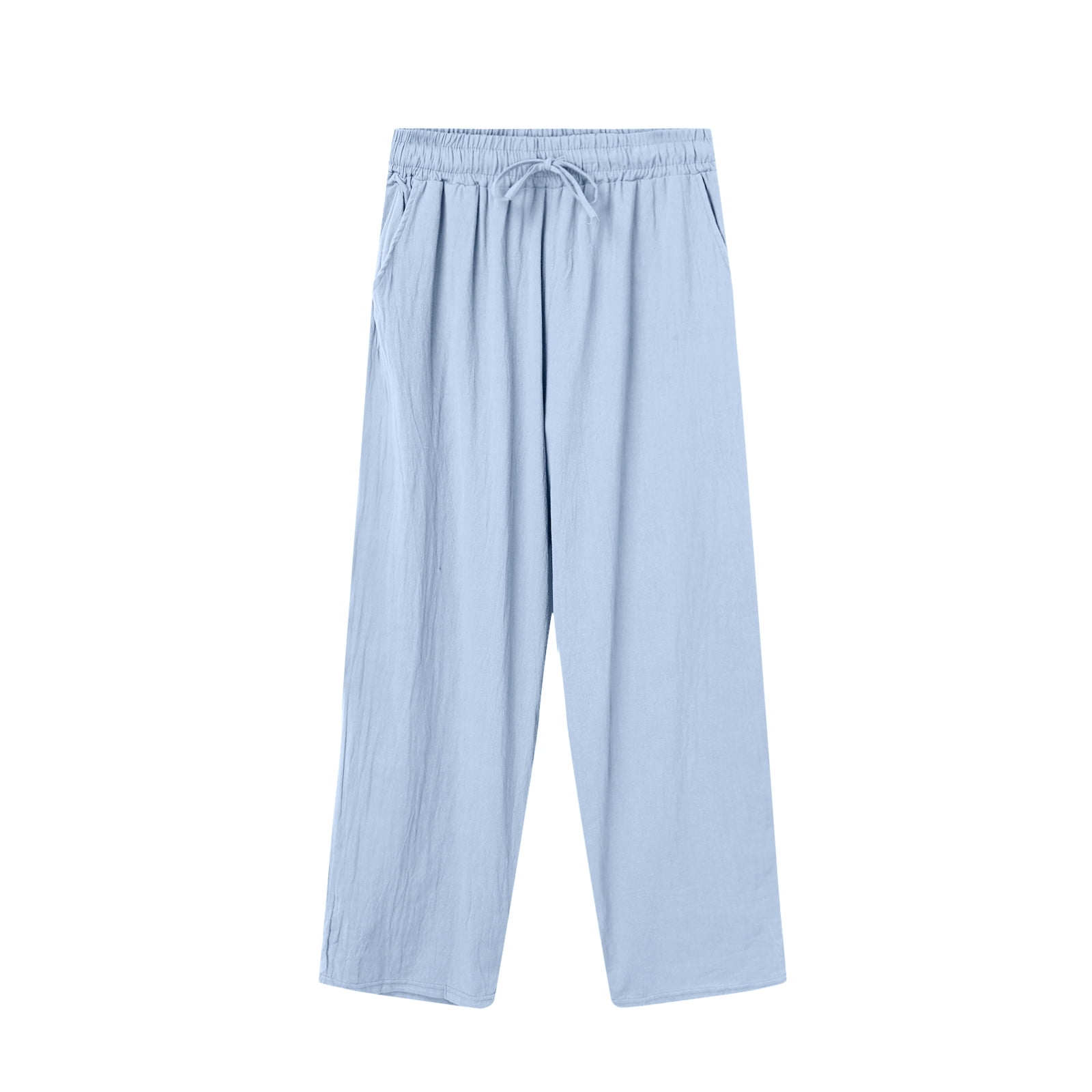 HCNTES Mens Casual Elastic Waist Pants Drawstring Summer Beach Pant ...