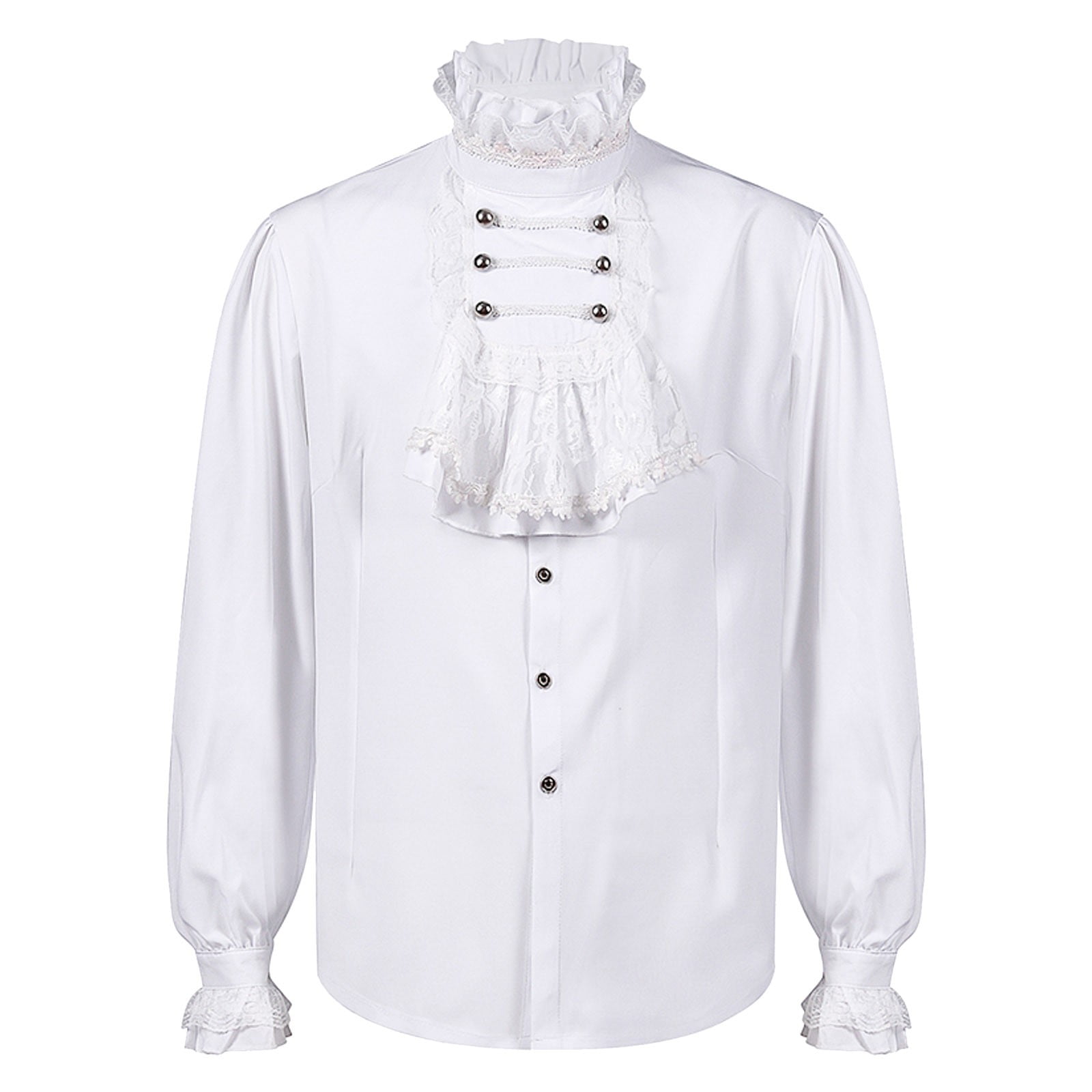 HCNTES Mens Shirt Ruffle Colonial Shirt Poet Shirt Steampunk Gothic ...