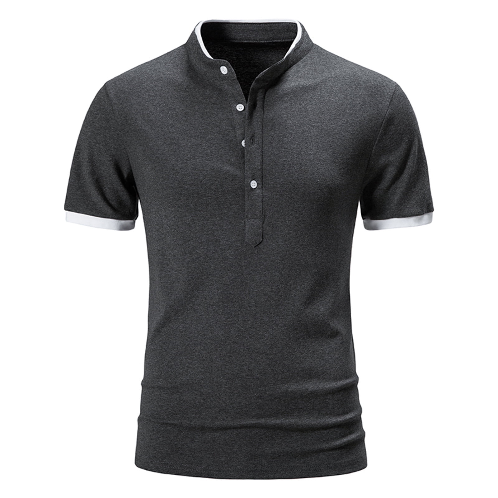 HCNTES Mens Short Sleeve Banded Bottom Polo Shirt with Pocket Golf ...