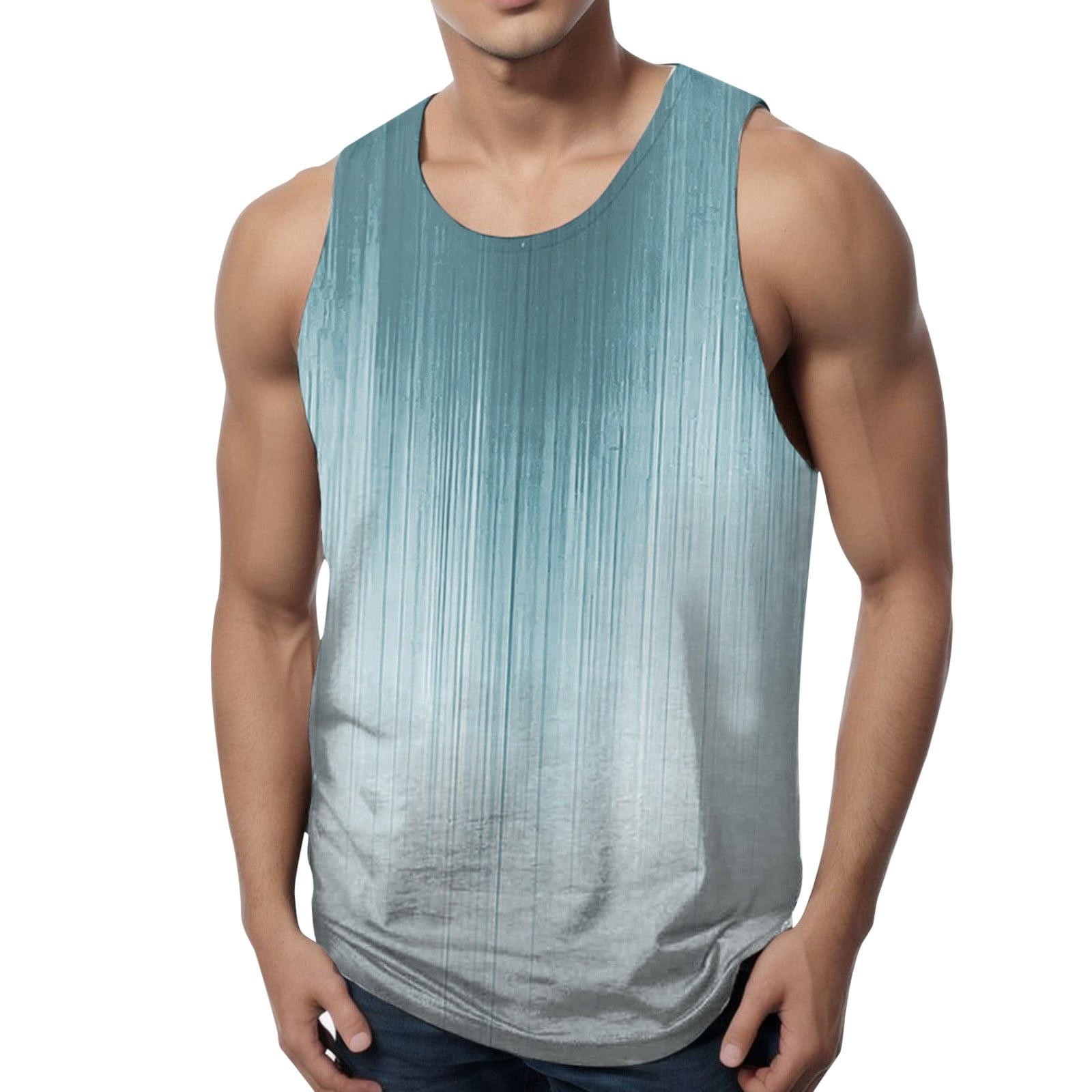 HCNTES Mens Tank Top Sleeveless Workout Muscle Shirt Athletic ...