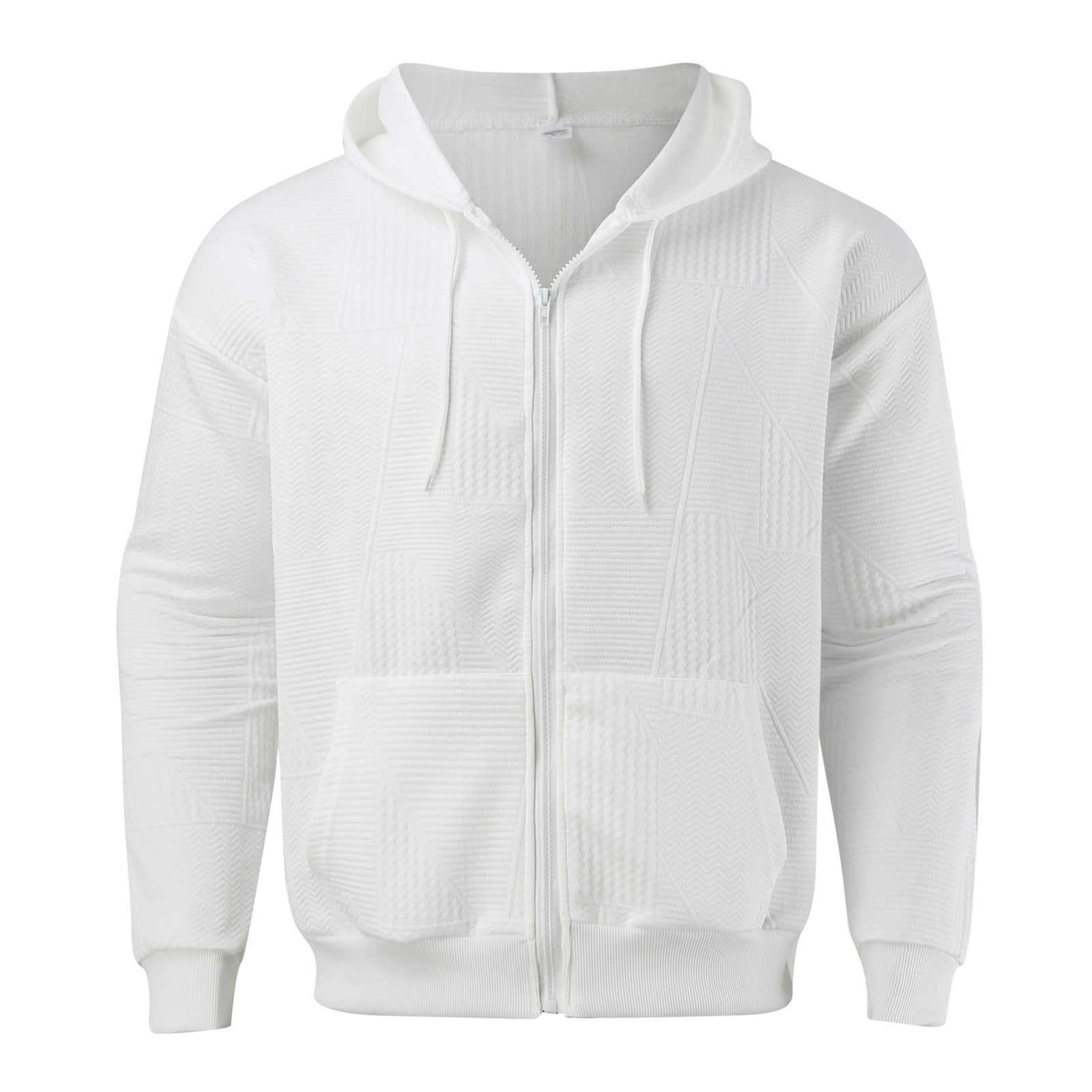 HCNTES Mens Zip Up Hoodie Color Block Long Sleeve Casual Sweatshirt ...