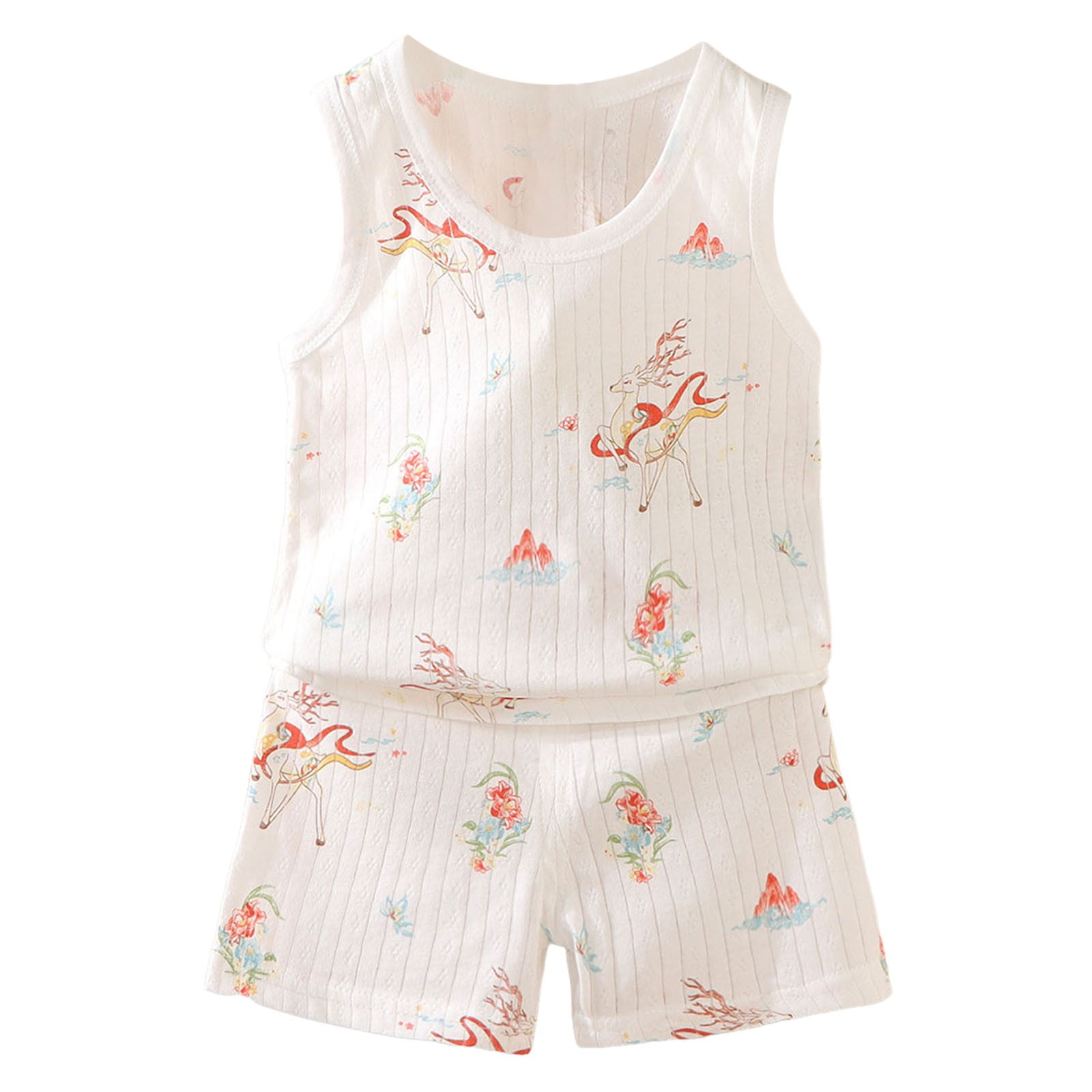 HCNTES New Children's Vest Set for Boys Girls and Babies Cartoon Thin ...