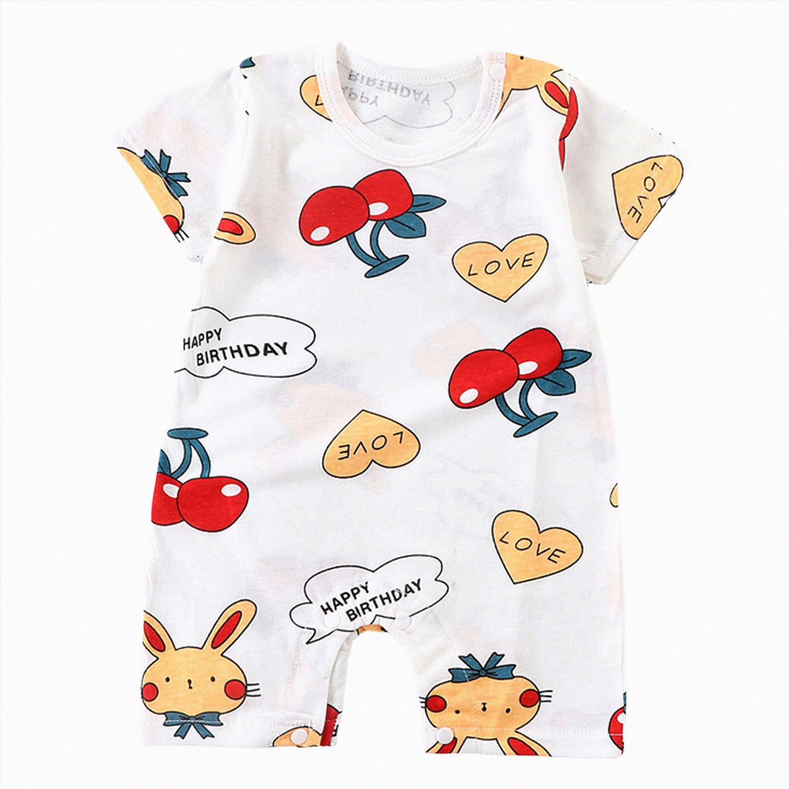 HCNTES Newborn Infant Baby Unisex Short Sleeve Bodysuit One-Piece ...