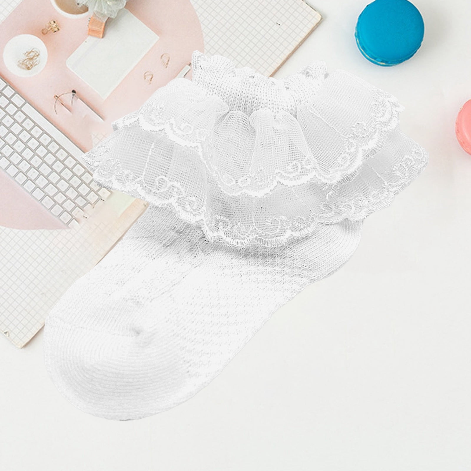 HCNTES Spring and Autumn Cute Cotton Socks Delicate Embroidery Lace ...