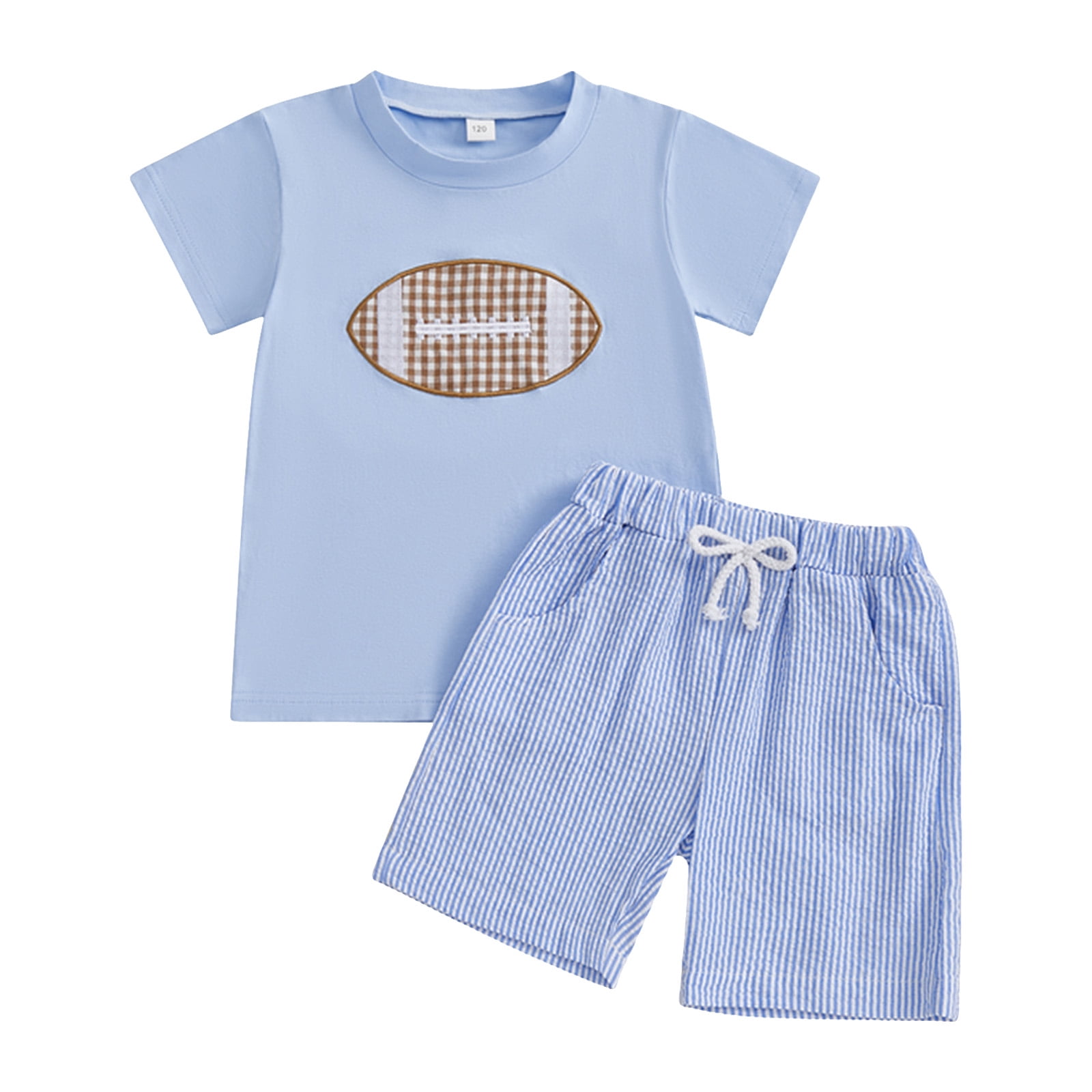 HCNTES Toddler Baby Boy Back To School Set 2Pcs Summer Embroidered ...
