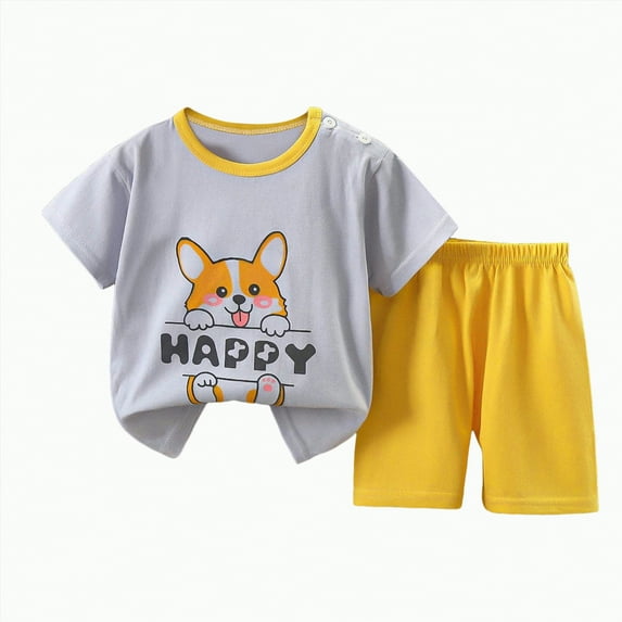 HCNTES Toddler Baby Boy Girl Spring Summer Clothes Short Sleeve ...