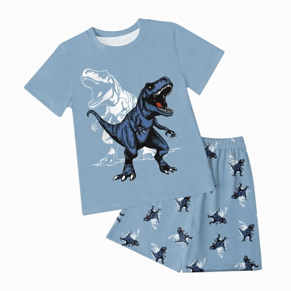 HCNTES Toddler Baby Boy Spring Clothes Dinosaur Print Short Sleeve T ...