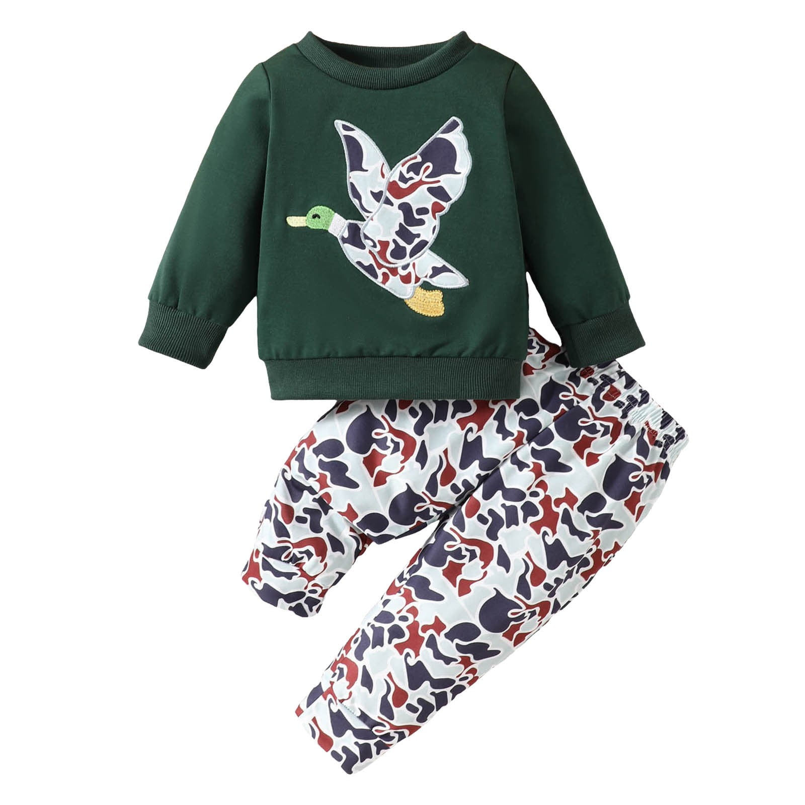 HCNTES Toddler Baby Boy Spring Outfits Long Sleeve Crew Neck Pullover ...