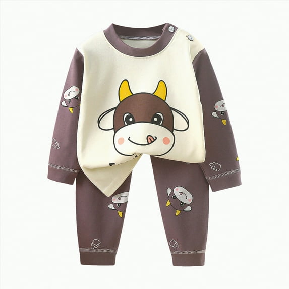 HCNTES Toddler Baby Boys 2-piece Pajamas Sleepwear Spring Fall Winter ...