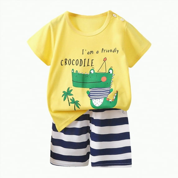 HCNTES Toddler Baby Boys Girls Outfit Set Spring Summer Unisex Clothes ...