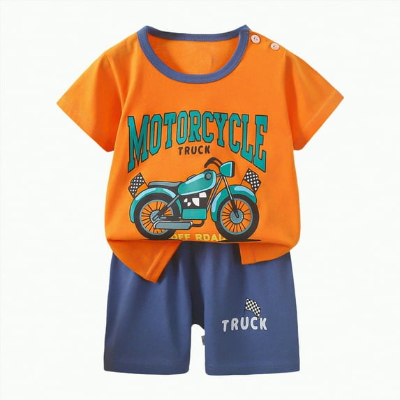 HCNTES Toddler Boys T-shirts and Shorts 2 Pcs Fashion Pattern Short Set ...