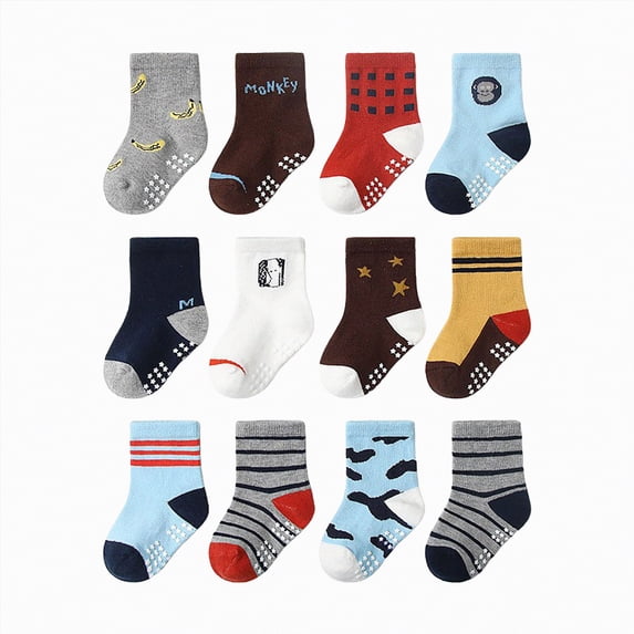 HCNTES Toddler Crew Socks Set Kids Boy Girl Socks Set Colorful Creative ...