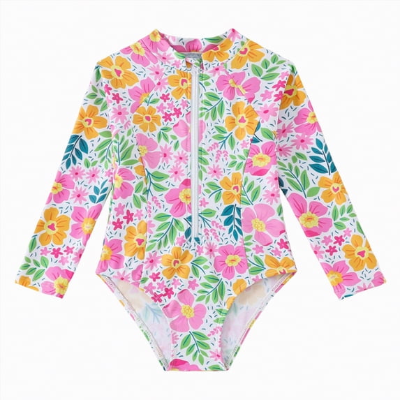 HCNTES Toddler Girl Swimsuit Ruffled Stripe Sleeveless Swimwear One ...