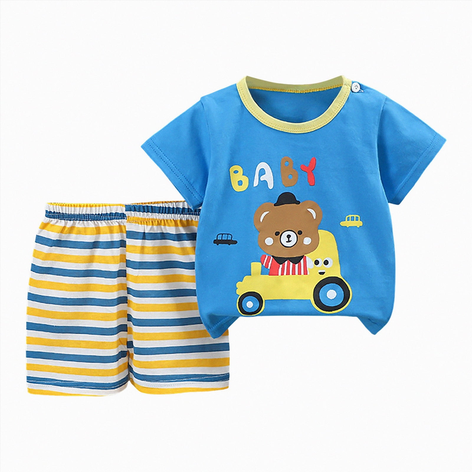 HCNTES Toddler Girls Boys Clothes Soft Outfits Baby Short Sleeve Shirt ...