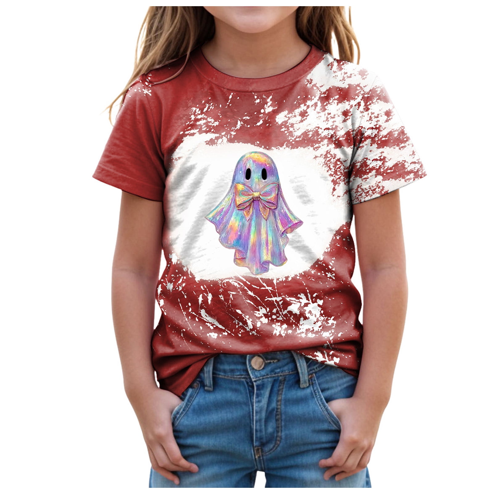 HCNTES Toddler Halloween Shirt Baby Boys Girls Ghost Tshirt Short ...