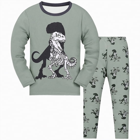 HCNTES Toddler Kids Baby Boys Girls Pajamas Cute Cartoon Dinosaur Print ...