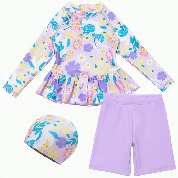 HCNTES Toddlers and Baby Boys' 3-Piece Swimsuit Trunk Rashguard Set and ...