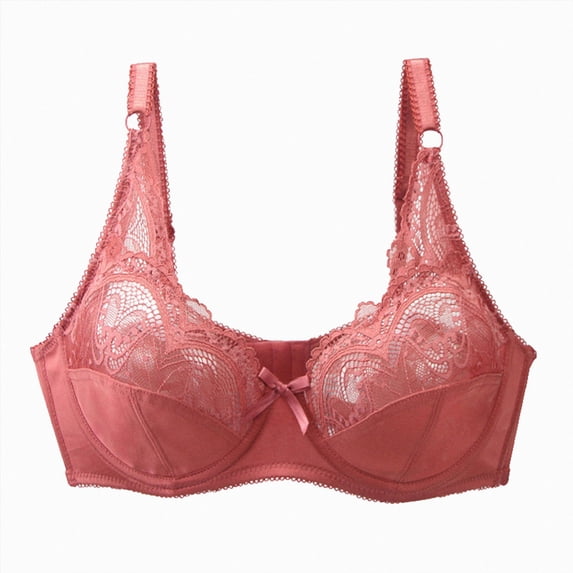 HCNTES Women Charming Floral Lace Full Cup Bra Soft Breathable ...