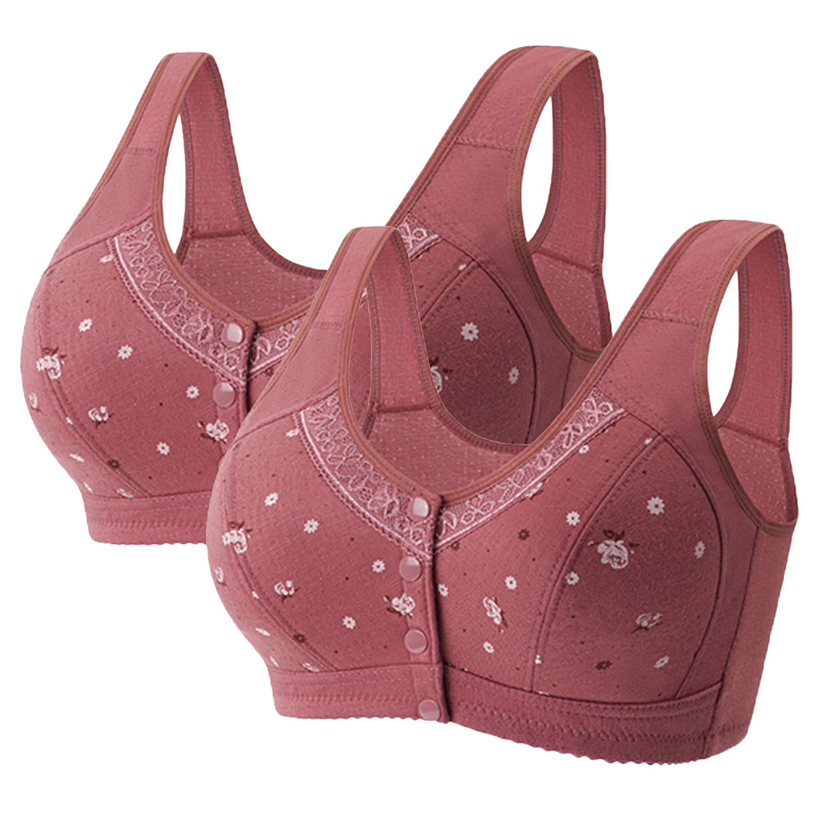 HCNTES Women Daily Bra Front Closure Wireless Post-Surgery Bra High ...