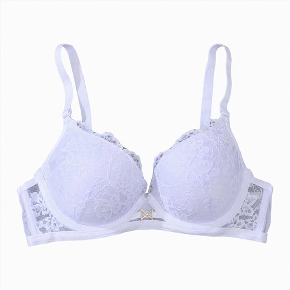 HCNTES Women Lace Overlay Push Up Bra Underwire Support Comfortable Fit ...