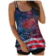 HCNTES Women's American Flag Graphic Two-Piece Tankini Swimsuits ...