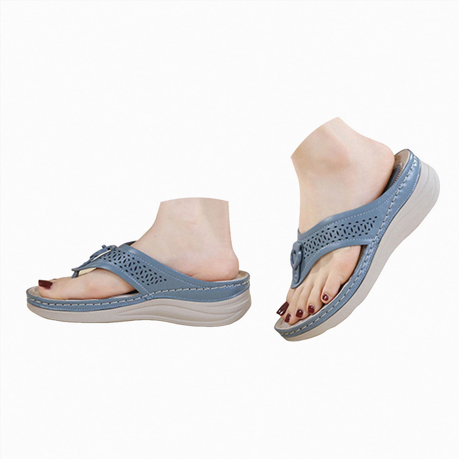 HCNTES Women's Flip Flops Arch Support Orthotic Toe Post Thong Sandals ...