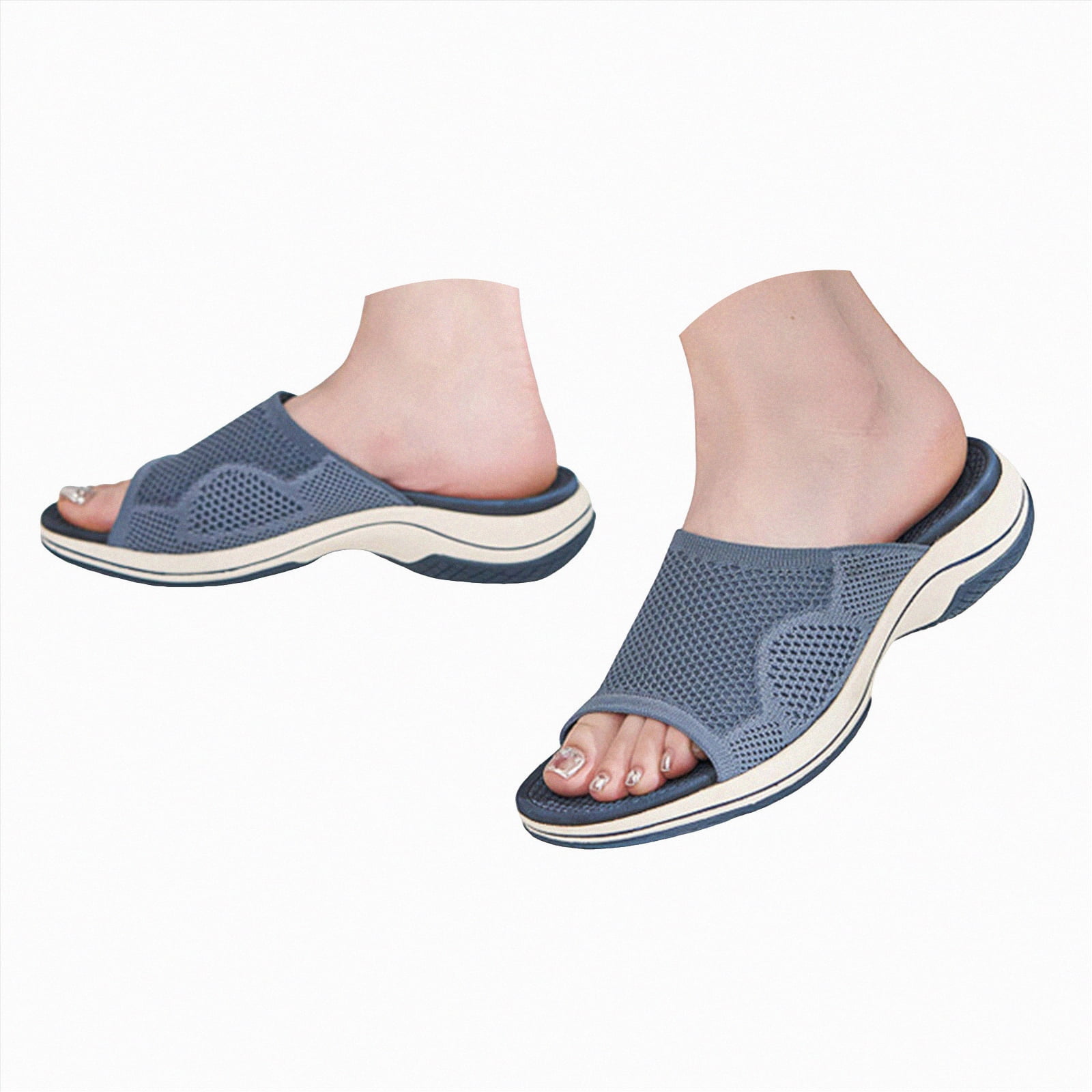 HCNTES Women's Slide Sandals Fashion Round Toe With Classic Single ...