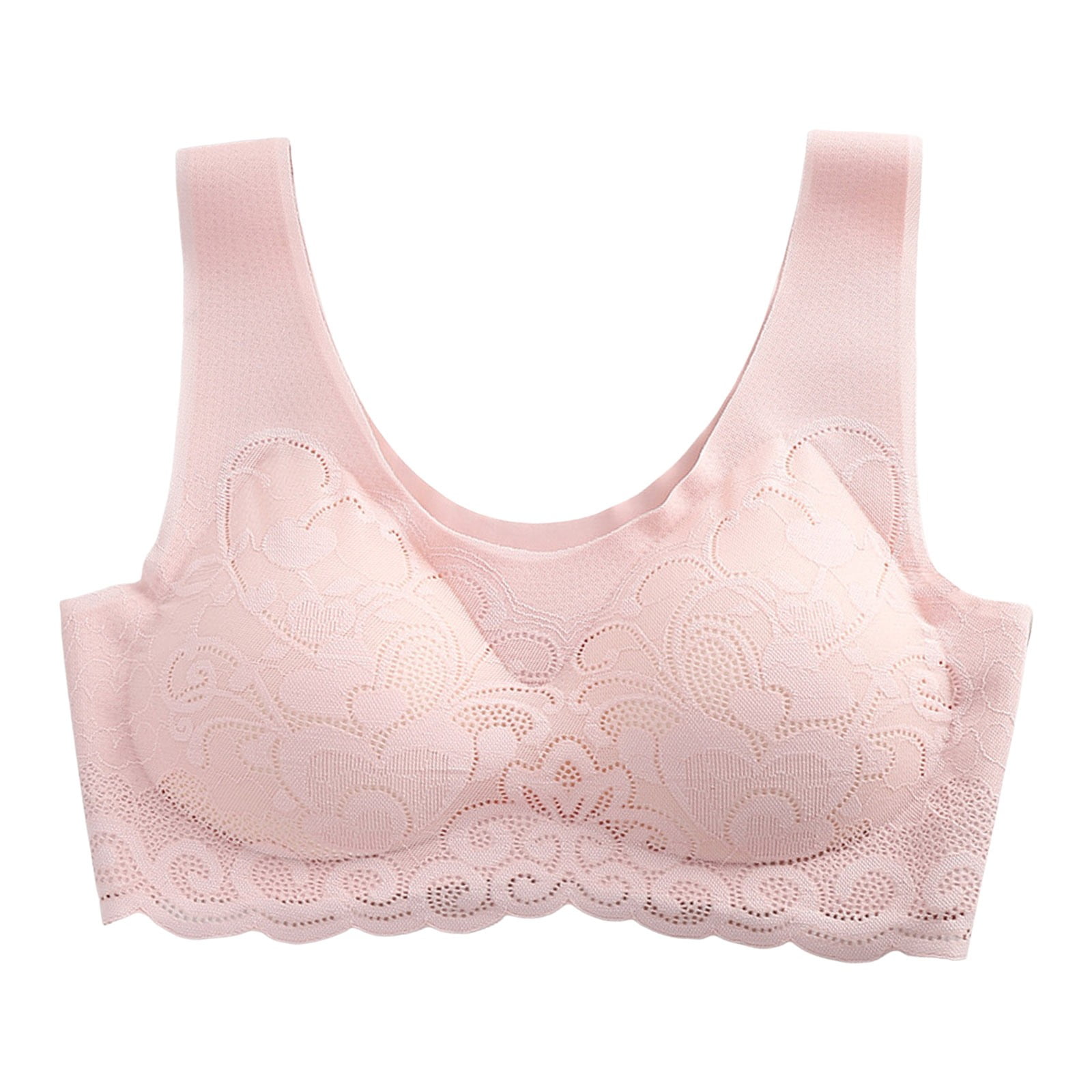 HCNTES Women's Wireless Bralette, Pure Comfort Lace Longline Bra ...