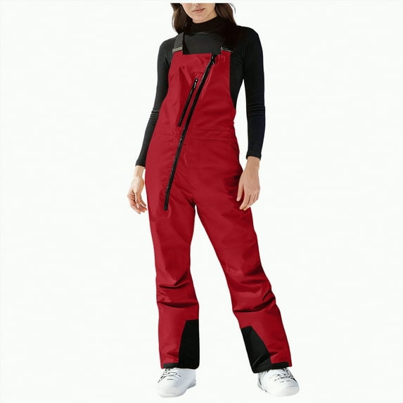 HCNTES Womens Ski Snow Bibs Pants Insulated Water Resistant Overalls ...