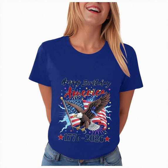 HCNTES Womens USA 250th Anniversary Tshirts 1776-2026 American Flag ...