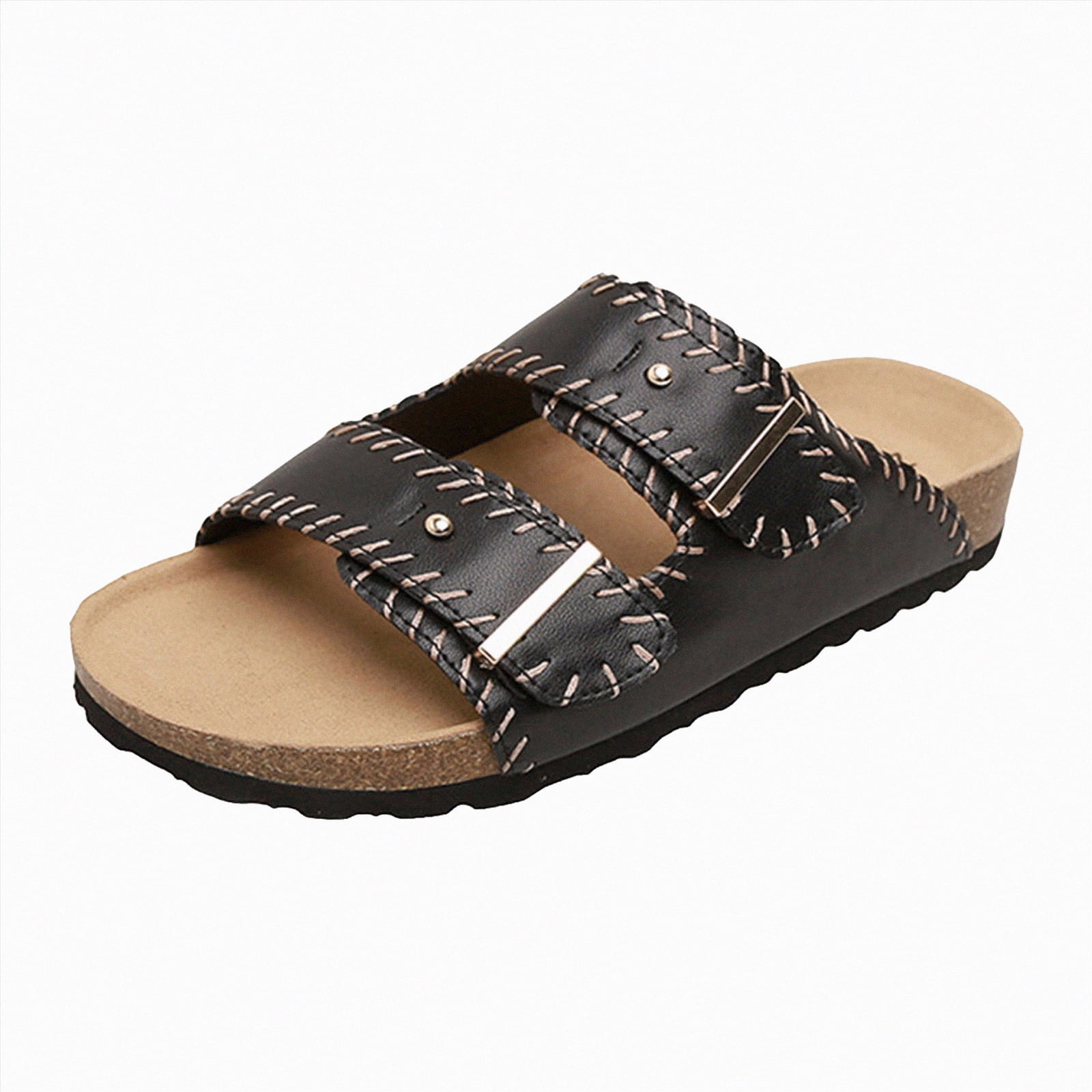 HCNTES Womens Wedge Sandals Leather: Dressy Sandal, Rubber Sole ...