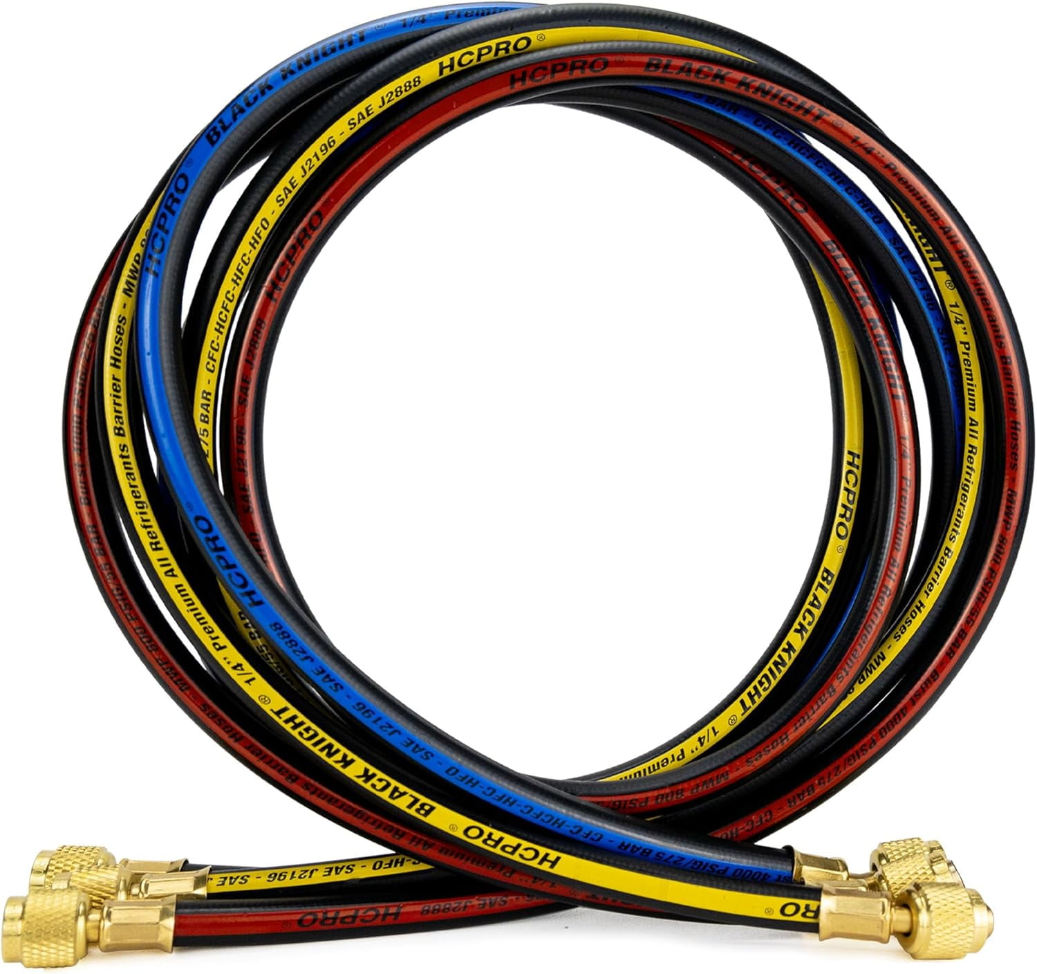 HCPRO 1/4" HVAC Charging Hoses Set 5ft (60") Pack of 3 Durable ...
