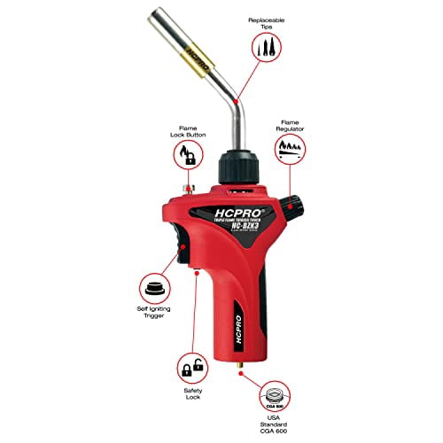 HCPRO BLAZE High Intensity Gas Welding Auto Trigger Start Torch kit w ...