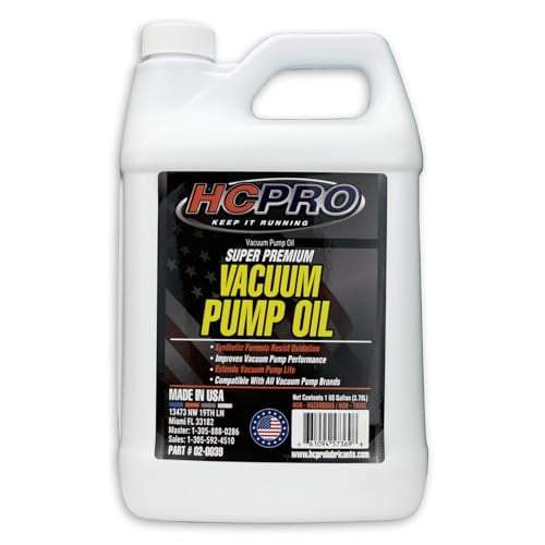 HCPRO Super Premium Vacuum Pump Oil - Gallon () HCVPO128 Universal ...