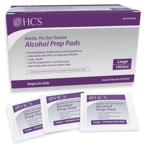 HCS Bulk Large Alcohol Prep Pads - 70% Isopropyl Alcohol Wipes ...