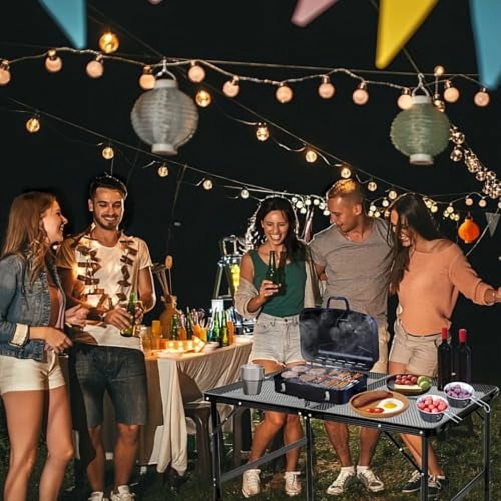 HCSH&WILL Folding Grill & Camping Table, Height-Adjustable Portable ...