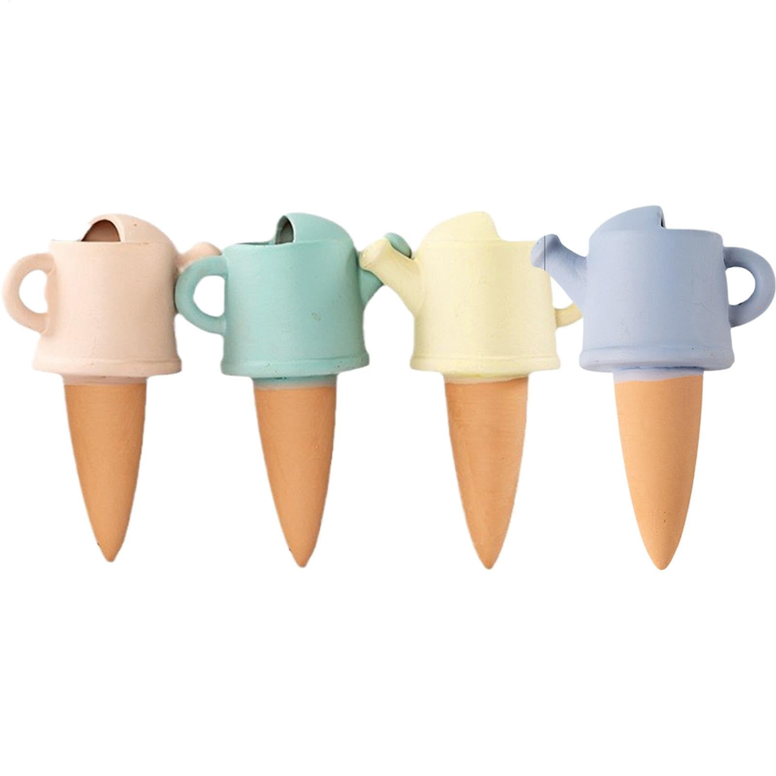 HCTSHG 4 Pack Plant Watering Devices, Watering Can Shape Terracotta ...